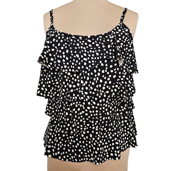Miraclesuit | Swim | Miraclesuit Tankini Swim Top Black White Ruffled ...